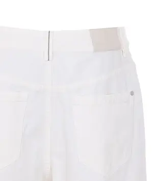 Brunello Cucinelli Logo Patch Straight-leg Trousers - White