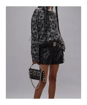 R13 Gathered Leather Shorts