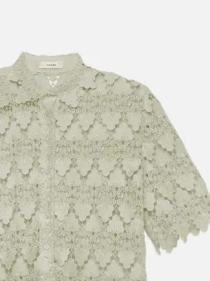 FRAME Scalloped Hem Lace Shirt - Soft Mint