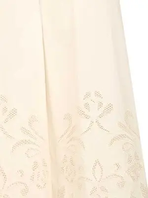 FORTE_FORTE Embroidered Wide Leg Pants - White