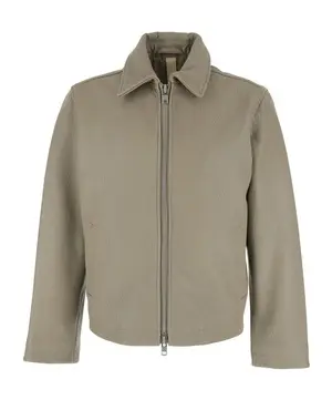 SUNFLOWER Cropped Leather Jacket - Grey