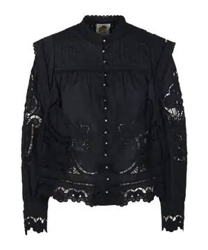 Farm Rio Broderie Anglaise Puff Sleeve Blouse