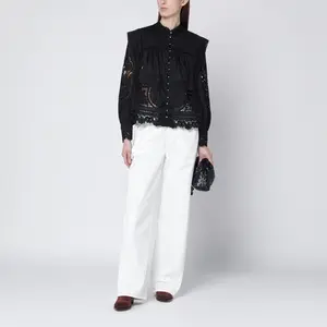 Farm Rio Broderie Anglaise Puff Sleeve Blouse