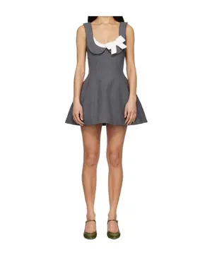 SHUSHU/TONG Side Bow A-line Mini Dress - Grey