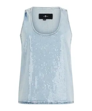 7 For All Mankind Sequined Denim Tank Top