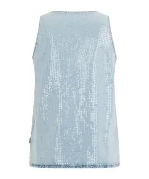 7 For All Mankind Sequined Denim Tank Top