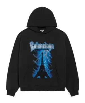 Balenciaga Thunder Printed Fleece Hoodie