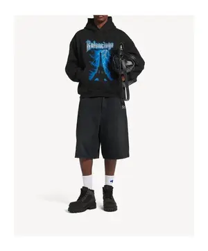 Balenciaga Thunder Printed Fleece Hoodie