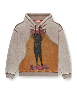 DIESEL® S-boxton Studded Embellishment Printed Hoodie