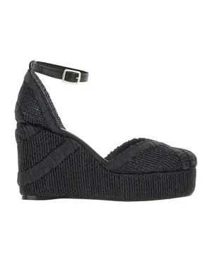 CastaÑer Charmie Ankle-strap Platform Espadrilles - Black