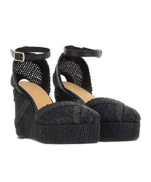 CastaÑer Charmie Ankle-strap Platform Espadrilles - Black