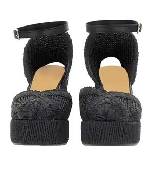 CastaÑer Charmie Ankle-strap Platform Espadrilles - Black