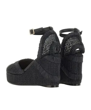 CastaÑer Charmie Ankle-strap Platform Espadrilles - Black