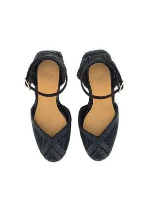 CastaÑer Charmie Ankle-strap Platform Espadrilles - Black