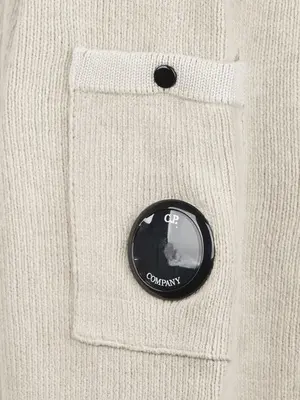 C.P. COMPANY Long-sleeved Crewneck Jumper With Sleeve Pocket Detail - White
