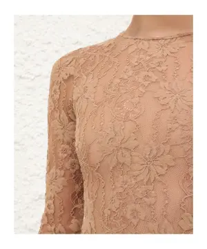 Zimmermann Long Sleeve Floral Lace Bodysuit