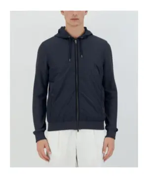 Herno Zip-up Hooded Drawstring Jacket - Black