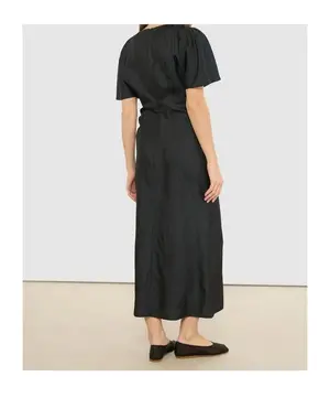 Soeur Ella V-neck Midi Dress - Black