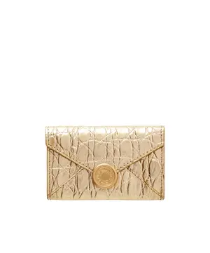 Dries Van Noten Crocodile-patterned Leather Wallet - Gold