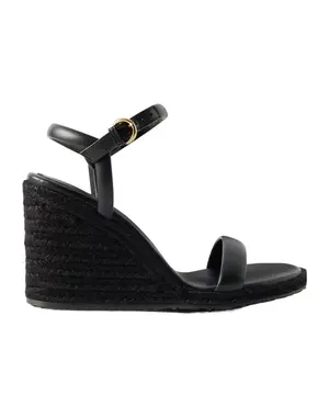 GIANVITO ROSSI Gianvito Rossi Leather Espadrille Wedge Sandals