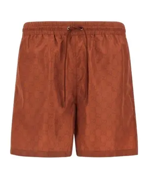 Gucci Gucci Monogram Drawstring Swimwear Brown