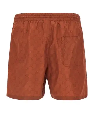 Gucci Monogram Drawstring Swimwear - Brown
