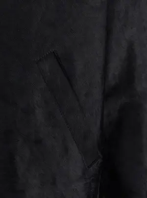 SUNFLOWER Wide Collar Ponyskin Jacket