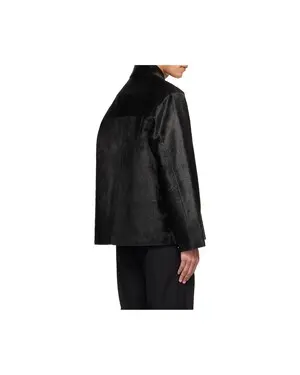 SUNFLOWER Wide Collar Ponyskin Jacket