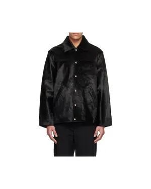 SUNFLOWER Wide Collar Ponyskin Jacket