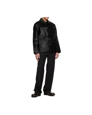 SUNFLOWER Wide Collar Ponyskin Jacket
