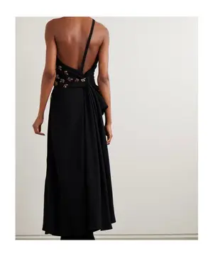 Dries Van Noten One-shoulder Asymmetric Draped Embellished Crepe Top