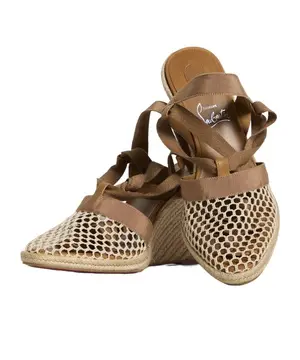 CHRISTIAN LOUBOUTIN Toleda Espadrille Wedge Sandals - Camel