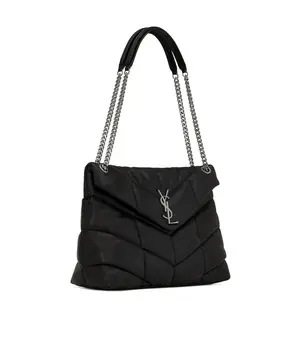 Saint Laurent Loulou Puffer Medium Shoulder Bag - Black