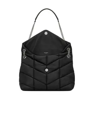 Saint Laurent Loulou Puffer Medium Shoulder Bag - Black