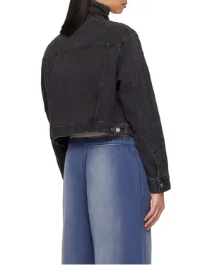 Alexander Wang Aged Denim Zip-up Track Jacket
