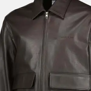 COURREGES Double-pocket Lapel Leather Jacket