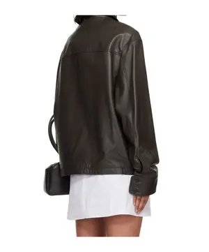 COURREGES Double-pocket Lapel Leather Jacket