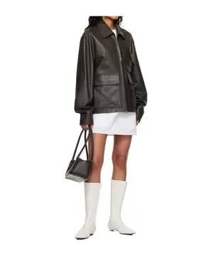 COURREGES Double-pocket Lapel Leather Jacket