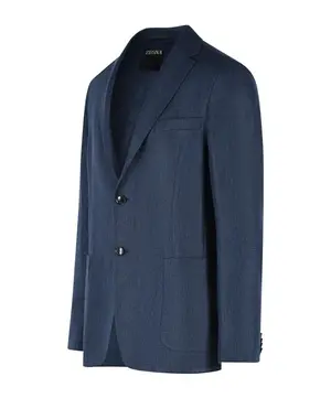 Zegna Single Breasted Tailored Jacket - Blue