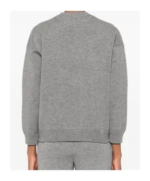 Max Mara Crew Neck Sweater In Wool And Cashmere Blend - Gray