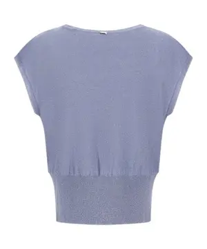 Herno Sequin Embellished Short-sleeved Jumper - Light Blue