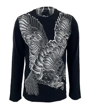 Just Cavalli Pattern Printed Long-sleeved T-shirt - Black