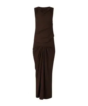 ENTIRE STUDIOS Drape Sleeveless Maxi Dress - Black