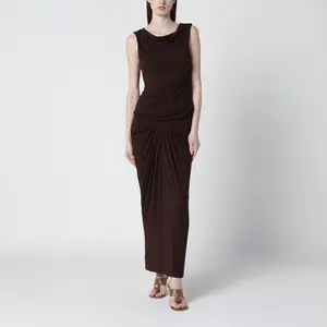 ENTIRE STUDIOS Drape Sleeveless Maxi Dress - Black