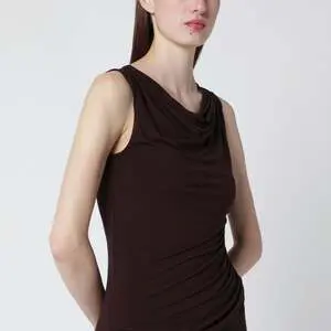 ENTIRE STUDIOS Drape Sleeveless Maxi Dress - Black