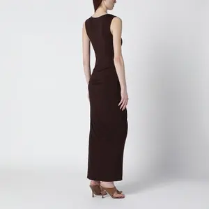 ENTIRE STUDIOS Drape Sleeveless Maxi Dress - Black