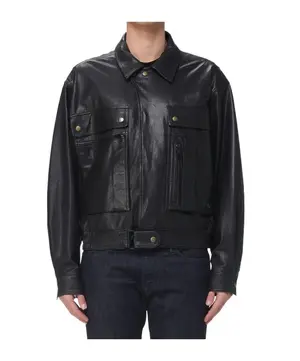 Emporio Armani Leather Jacket With Turn-down Collar