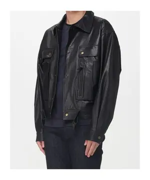 Emporio Armani Leather Jacket With Turn-down Collar