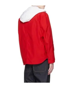 Thom Browne Hooded Ripstop Jacket With Drawstring And Tricolor Flag Detail