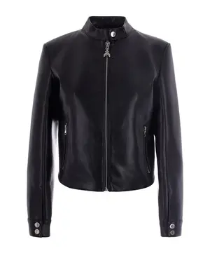 Patrizia Pepe Long-sleeved Zip-up Biker Jacket - Black